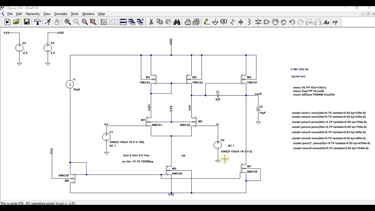 TWO STAGE OPAMP IN LTSPICE