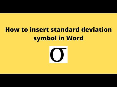 How to insert standard deviation symbol in Word