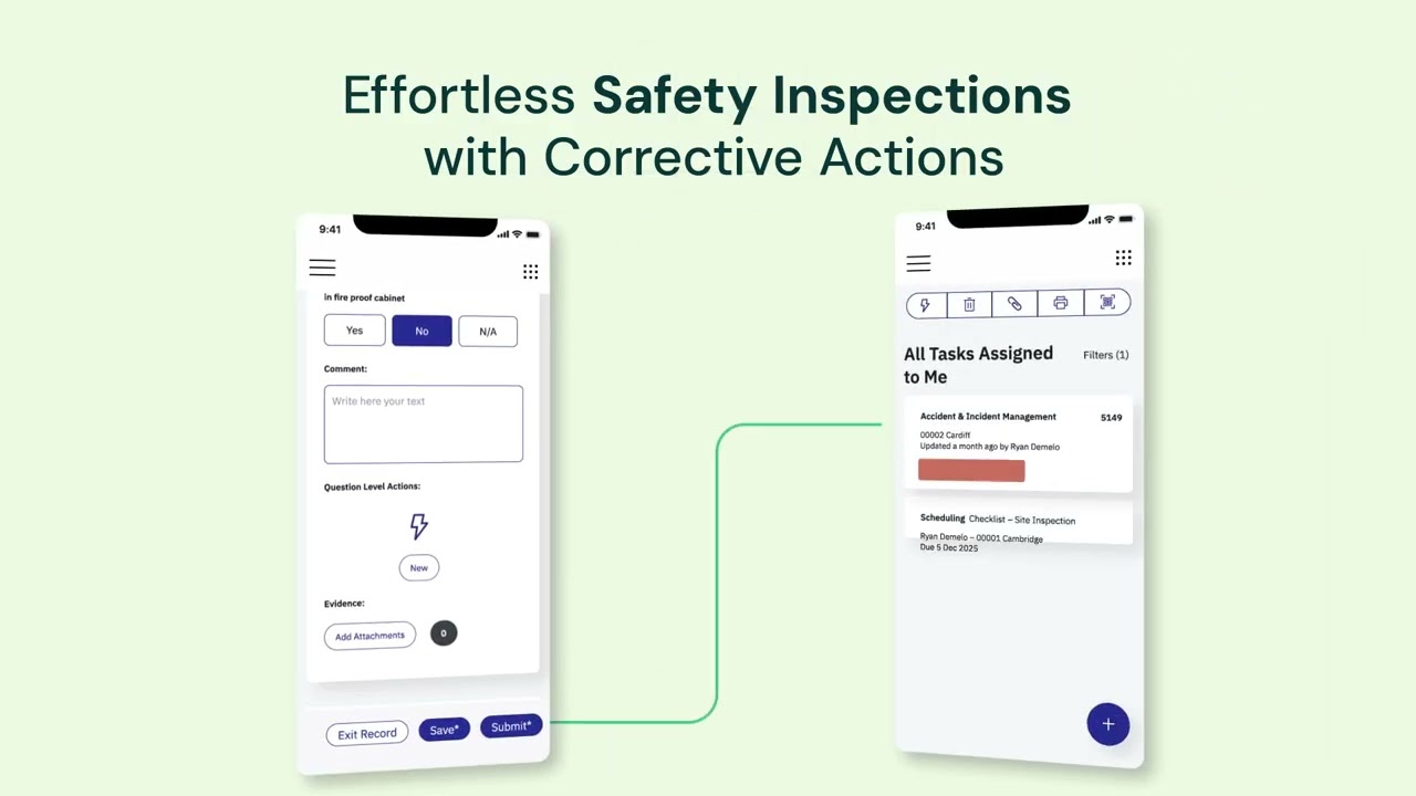 EHS Safety Inspections with Corrective Actions