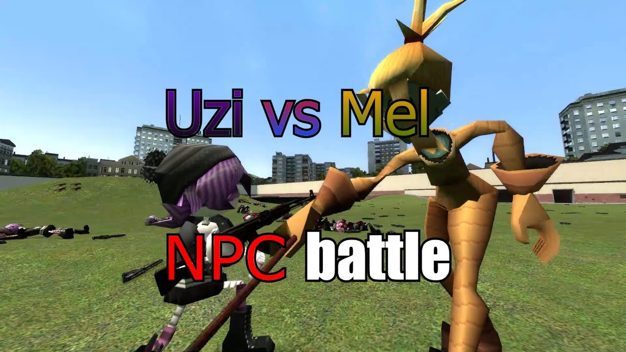 Uzi vs Mel NPC battle Gmod
