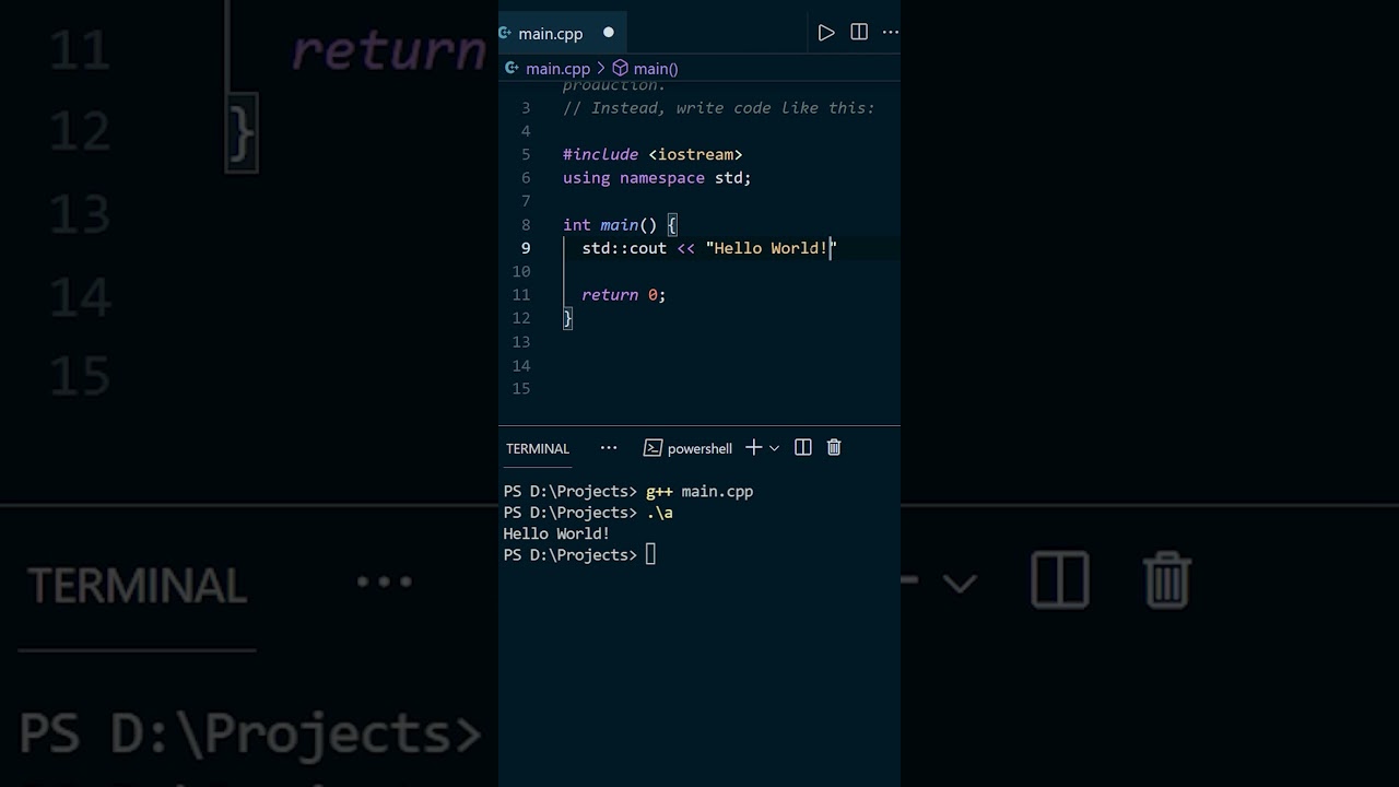 C++ Bad Practice: using namespace std; #Shorts