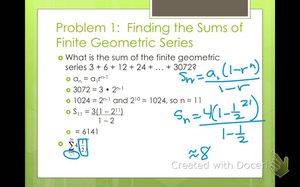 Algebra 2 Geometric Series (9-5)