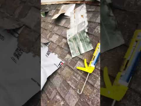 #Secured hole in roof #repair #Tree damaged #hole #RainComing #TamkoHeritageHvywt #StormDamaged