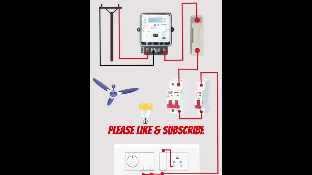 Complete House wiring connection diagram🤓🤓 #shorts #wiring #electrical #electricalvideos