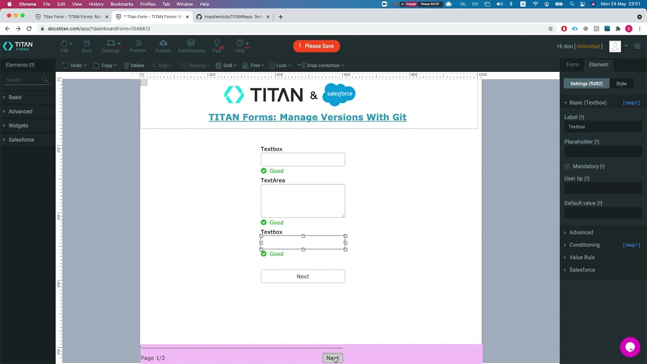 Titan Forms - GIT Integration