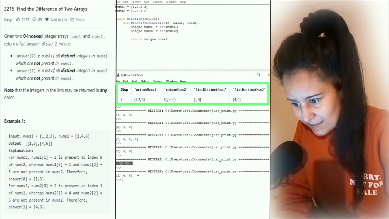 Array LeetCode | Find the difference between two arrays