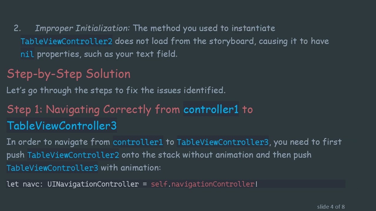 Fixing Navigation Stack Issues in Xcode with TableViewControllers