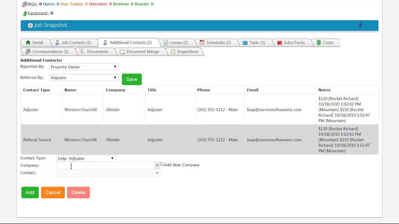 Adding Additional Contacts