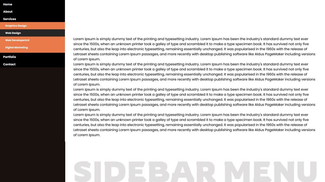 Responsive Sidebar Menu using Flexbox
