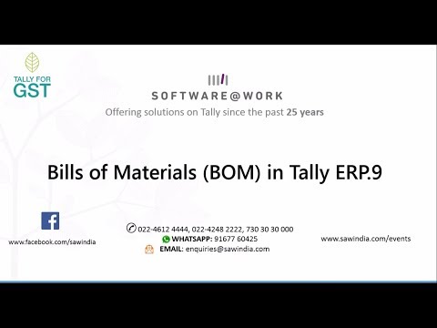 Bill of Materials (BOM) in Tally.ERP 9