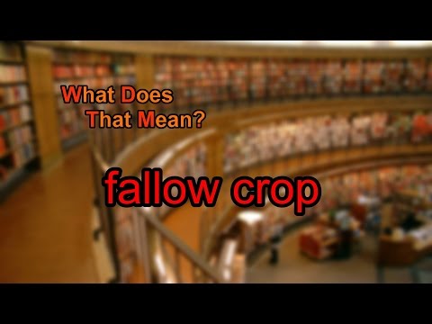 What does fallow crop mean?