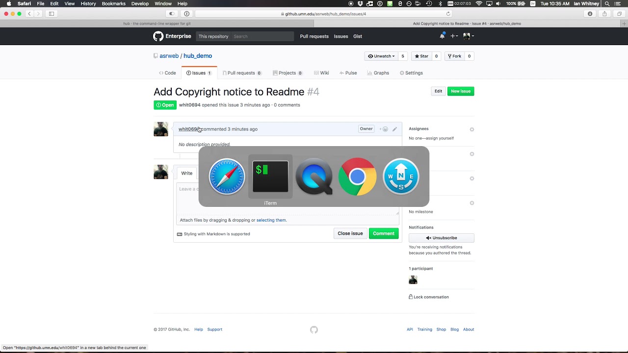 Demo of https://hub.github.com