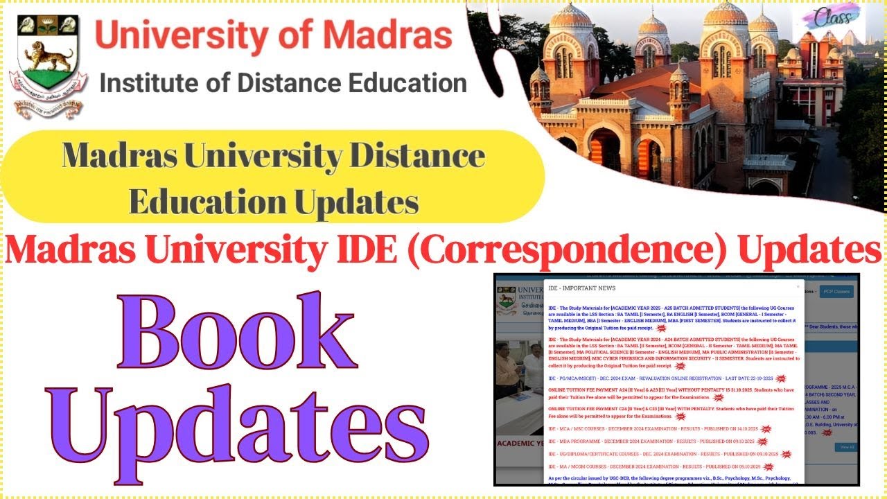 Books Stock Update | Madras University IDE Books Update | Classlike