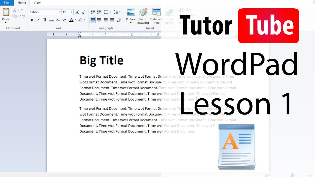 WordPad - Tutorial 1 - Interface