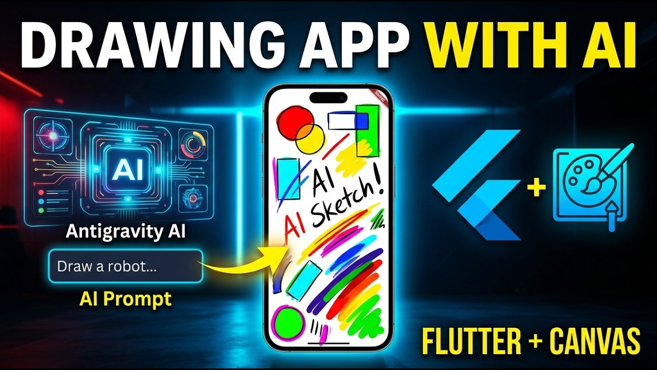 Build a Flutter Drawing App with AI | Shapes, Colors, Text & Save Image (Antigravity Tutorial)