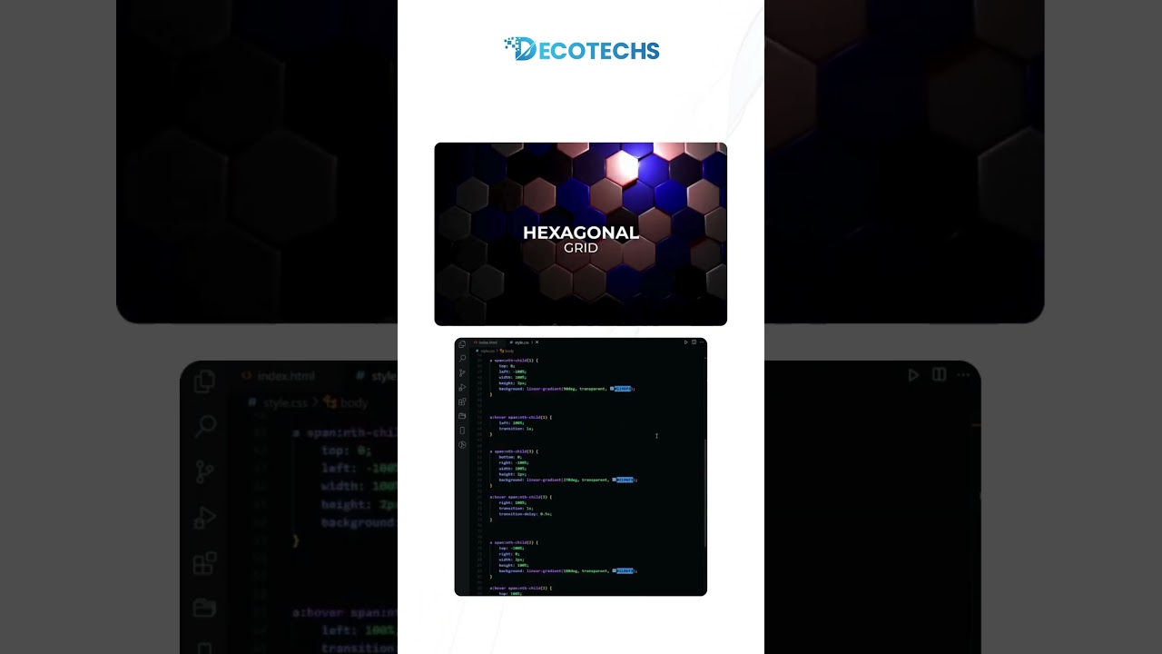 CSS Hexagonal Grid Layout – Modern & Creative UI ✨