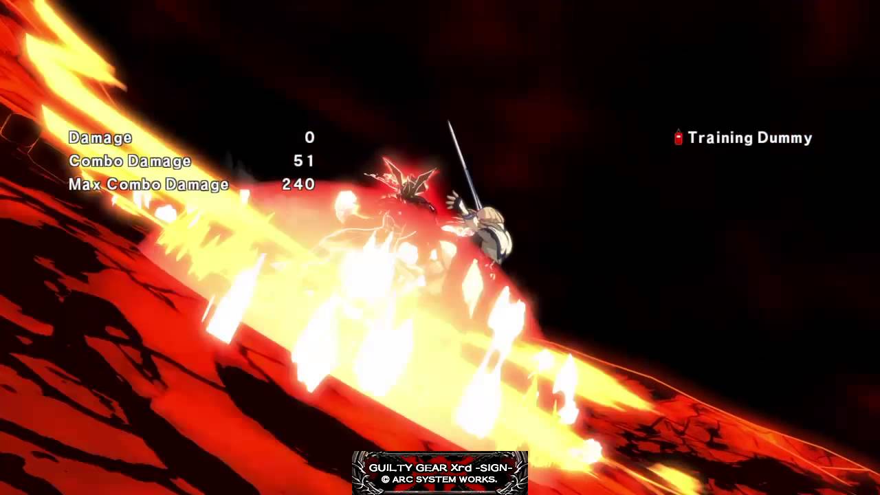 Guilty Gear Xrd -SIGN- Sol DI mode Instant Kill Combo