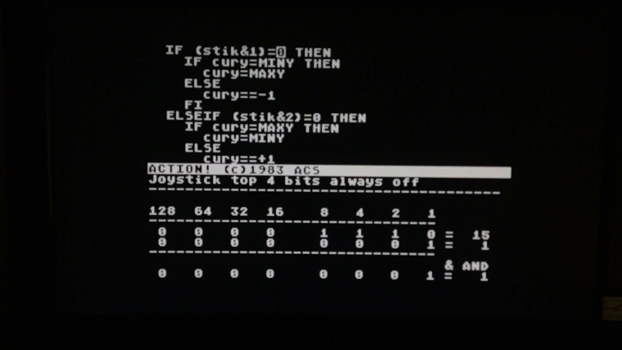 Action! Programming for the Atari 8-bit computer - Part 8 - Relational and Bit Wise Operators