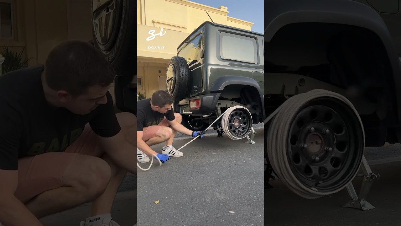 Can't believe he roped us into making this...🤣🪢 #cars #rope #wheels