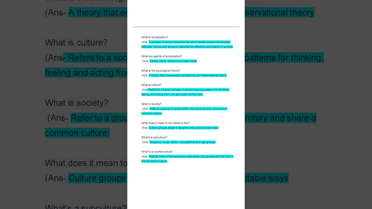 SOCIOLOGY 101SOCIOLOGY 101 STRAIGHTERLINE FINAL EXAM SOCIOLOGY 101 FINAL EXAM UPDATED SOLUTION APLUS