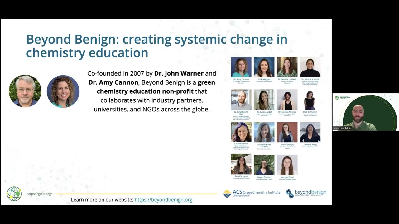 Beyond Benign and the Green Chemistry Teaching and Learning Community (GCTLC)