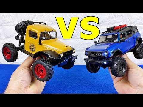 Fms Fcx24 Power Wagon VS Axial Ford Bronco 1/24 4x4 Mini Rc Car Truck Crawler Super Test