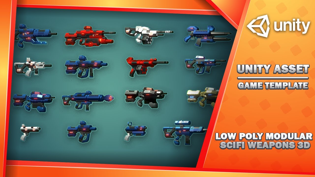 Low Poly Modular Sci-Fi Weapons Pack – Models Showcase