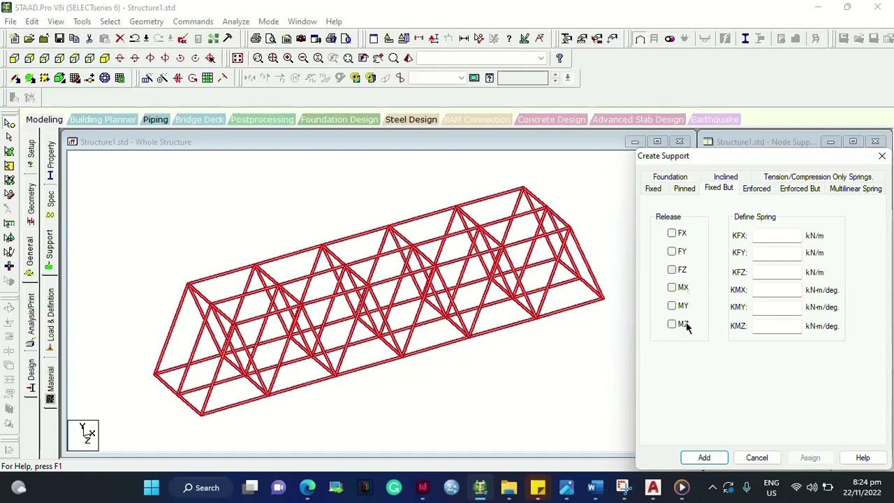 HOW TO MAKE A SIMPLE TRUSS BRIDGE IN STAAD