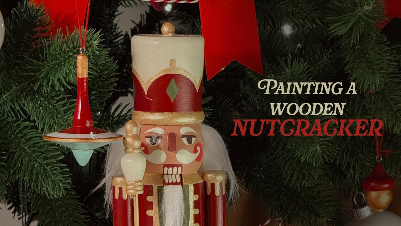 Painting a wooden nutcracker
