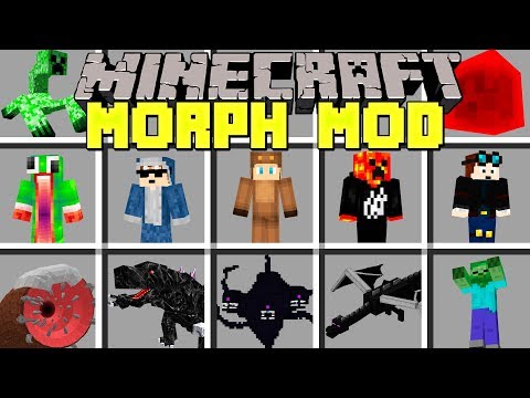 Minecraft MORPH MOD / SHAPE SHIFT INTO ANY BOSS, YOUTUBER AND MOB! / Modded Mini-Game