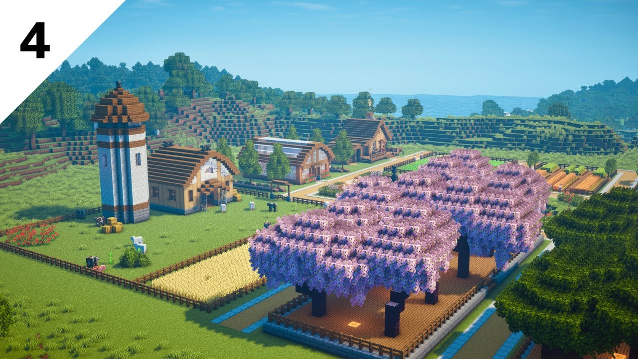 Minecraft Tutorial | How to Build a Survival Base | Stardew Valley Farm ...