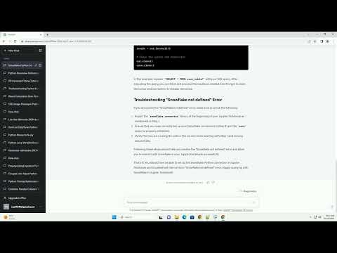 Snowflake not defined error in Setup up of Snowflake python connector in Jupyter Notebook