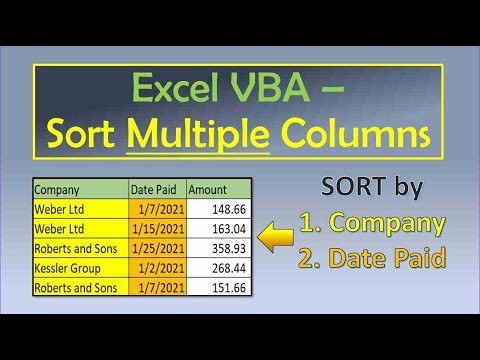 Excel VBA Sort Multiple Columns