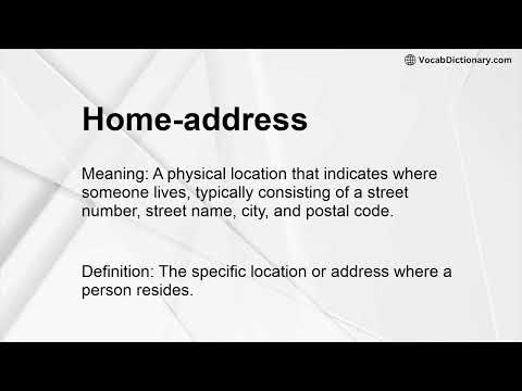 Home-address Meaning