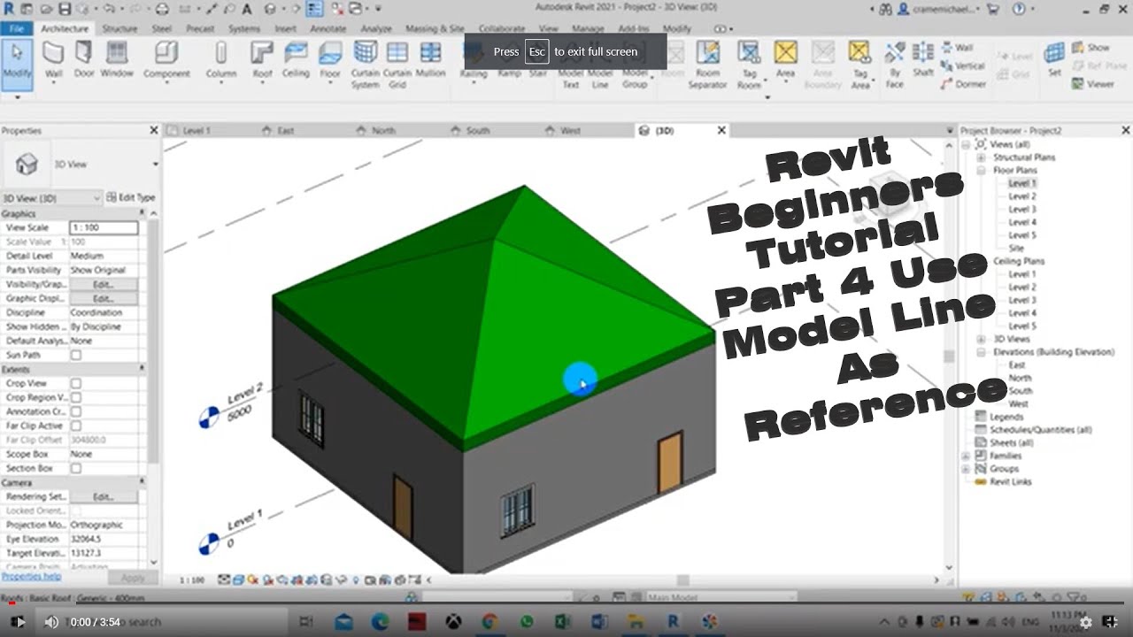 Revit Beginners Tutorial Part 4 Use Model Line As Reference