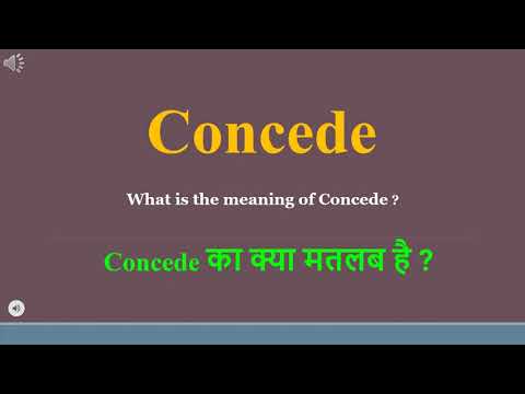 Concede meaning in Hindi | Concede ka kya matlab hota hai | daily use English words