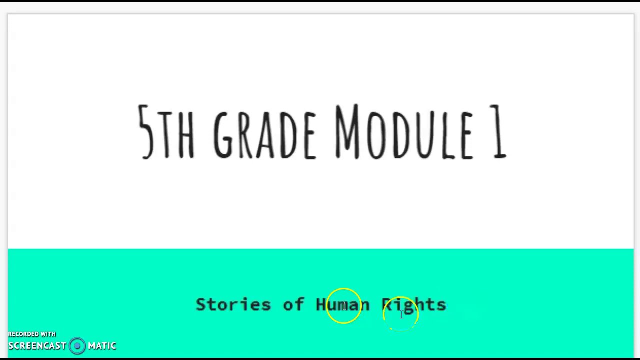 5th grade EL module 1 overview