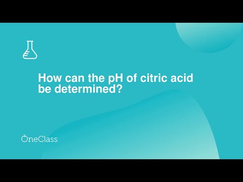 How can the pH of citric acid be determined?