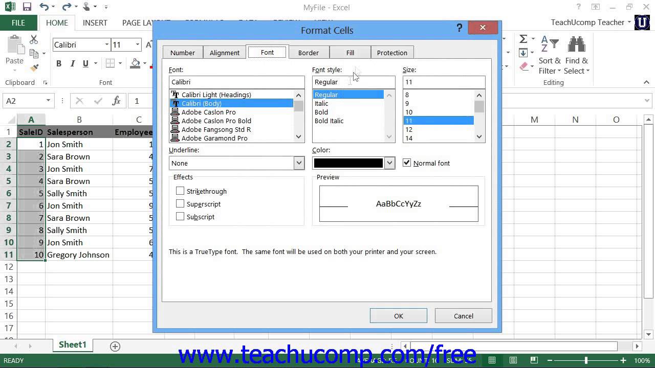 Excel 2013 Tutorial Formatting Cells Microsoft Training Lesson 7.1