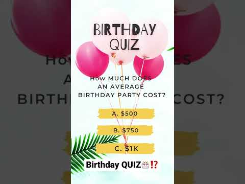 Birthday Quiz. How much π°βοΈdoes AN AVERAGE BIRTHDAY PARTY COSTπππβοΈ