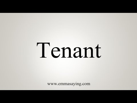 How To Say Tenant