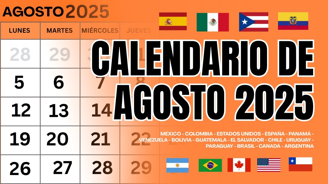 CALENDARIO DE AGOSTO2025  ALMANAQUE AGOSTO  2025