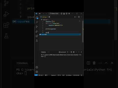 Python Tricks Squared numbers between 0 and 9 #python #python3 #programming #coding #code #tricks
