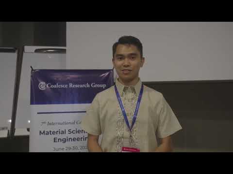 John Vincent Tumaneng | 7th International Conference on Material Science and Engineering | Spain