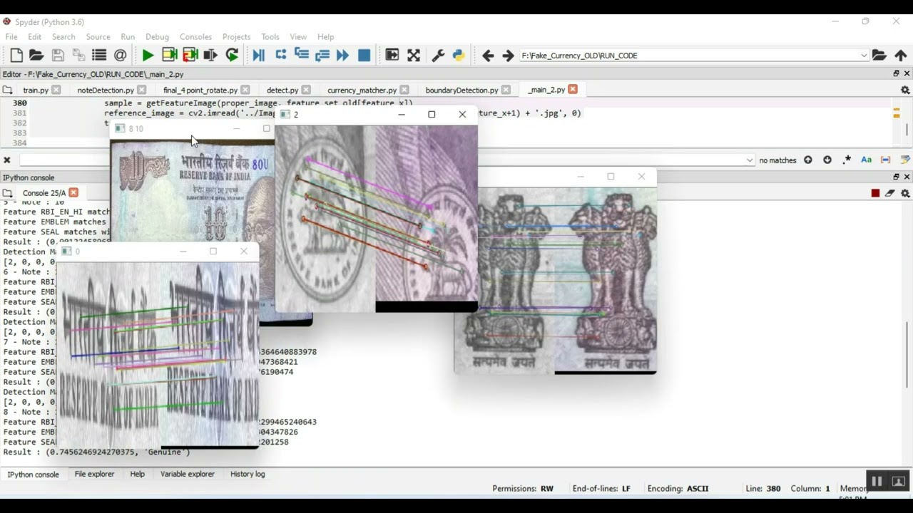 Fake Currency Detection using Image Processing in Python Projects