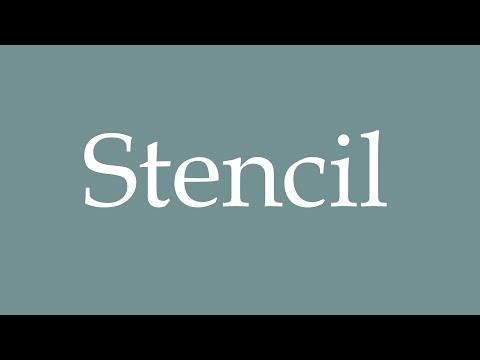 How to Pronounce ''Stencil'' Correctly in French