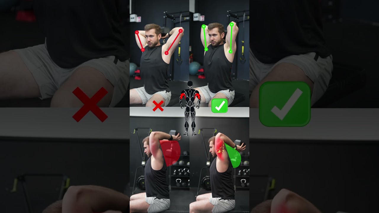 Dumbbell Overhead Triceps Extension mistakes! Check out this video showcasing the proper techniques!