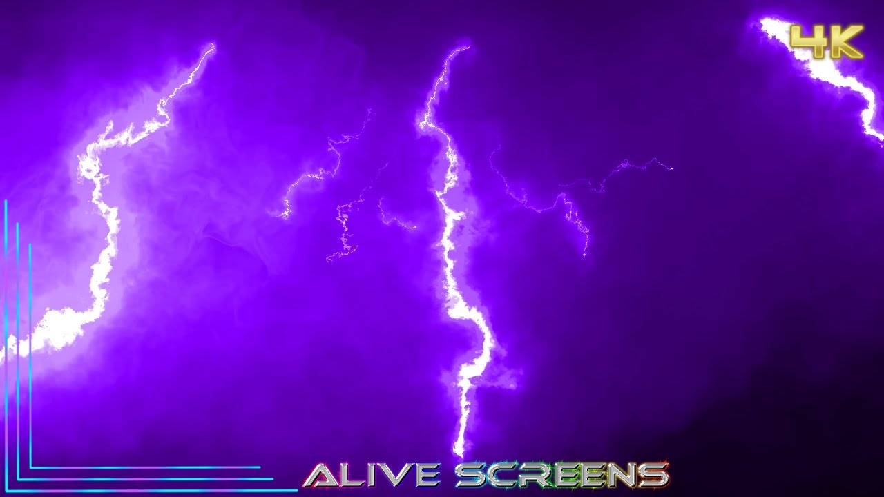 4K Purple Screen Thunderstorm | 10 Hours of Intense Lightning