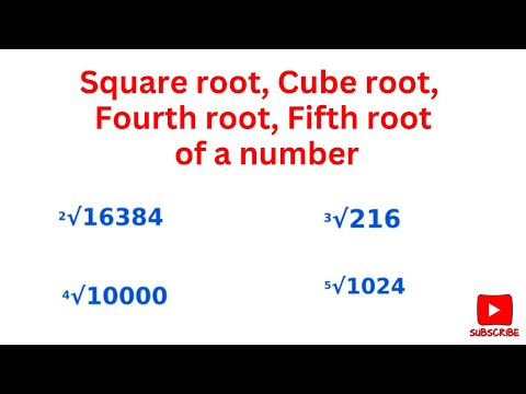 Learn How to find Square root, cube root, forth root, fifth root of a number