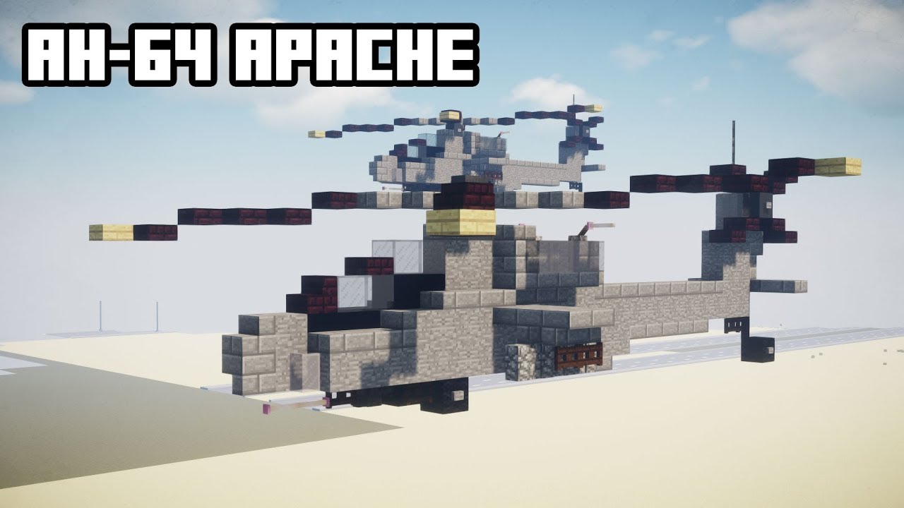 Minecraft AH-64 Apache Attack Helicopter Tutorial (2018)